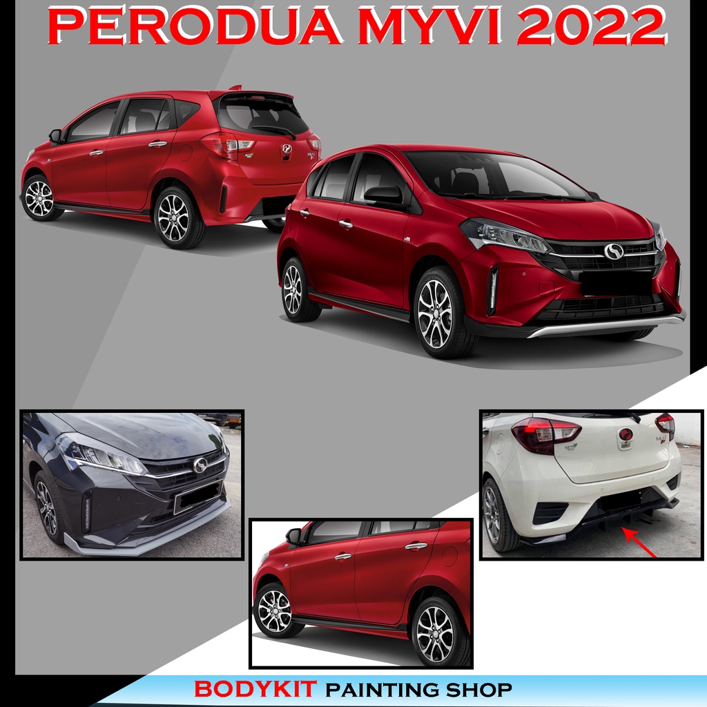 PERODUA MYVI 2022 FACELIFT OEM STYLE FULLSET SKIRTING -WITH PAINTING ...