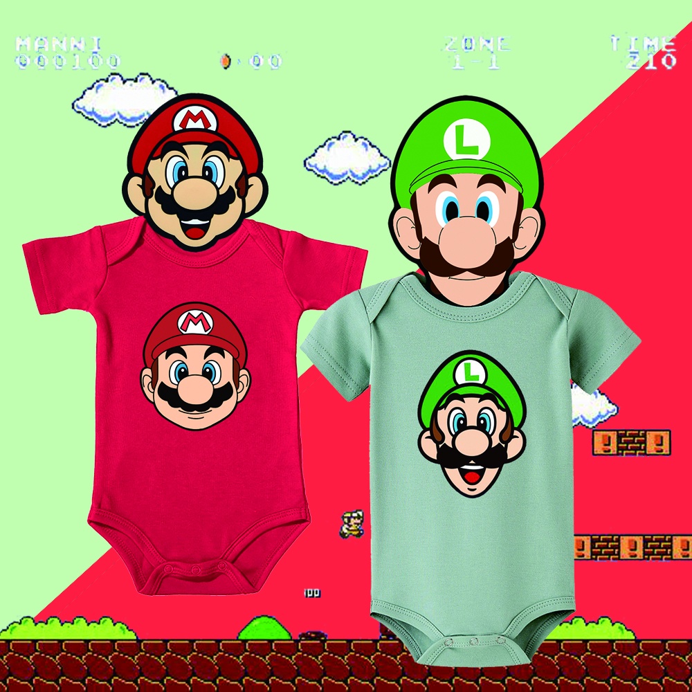 SUPER MARIO baby cotton romper MARIO Cartoon Avatar Bodysuit Boy Super ...