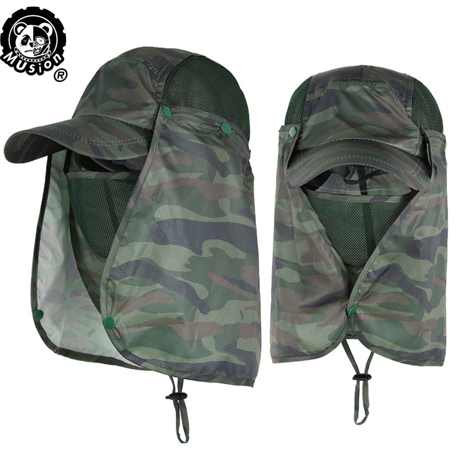 Musion Ready Stock Sun Protection SPF 50 Hat Man Detachable Face Cover ...