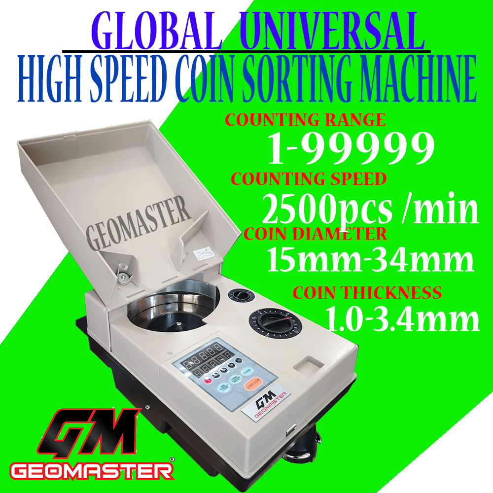 GEOMASTER Coin Sorter Counter Roller Coin Counter Coin Counting Machine ...