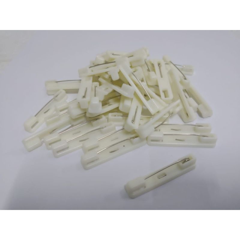 White name tag pin only | Shopee Malaysia