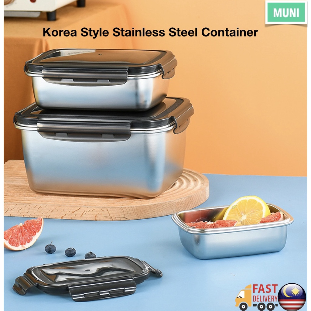 Korea Tupperware Stainless Steel Food Container lunch box Stainless ...