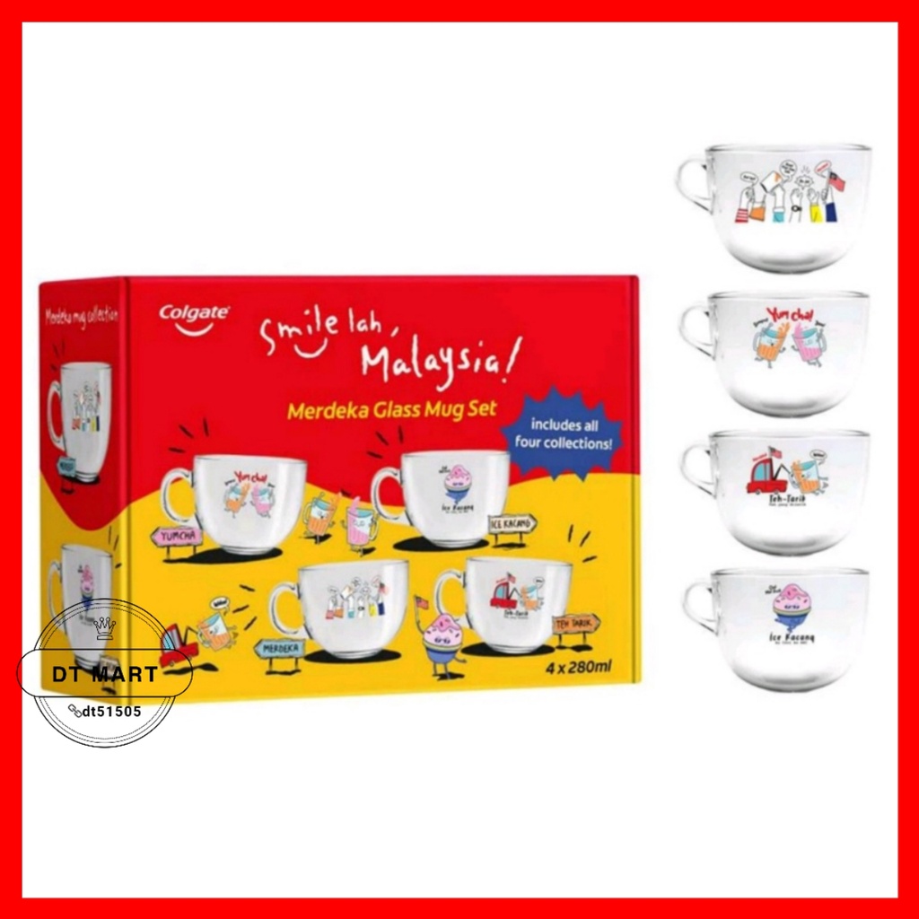 Colgate Merdeka Glass Mug - Full Set (Limited Edition) | Shopee Malaysia