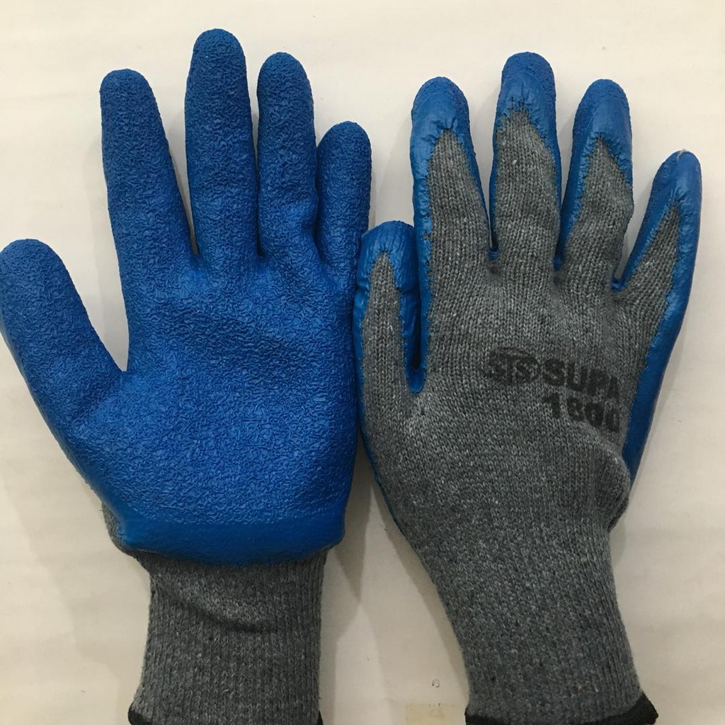 Sarung Tangan Kain Getah Tebal / Thick Knitted-Rubber Gloves / Sarung ...