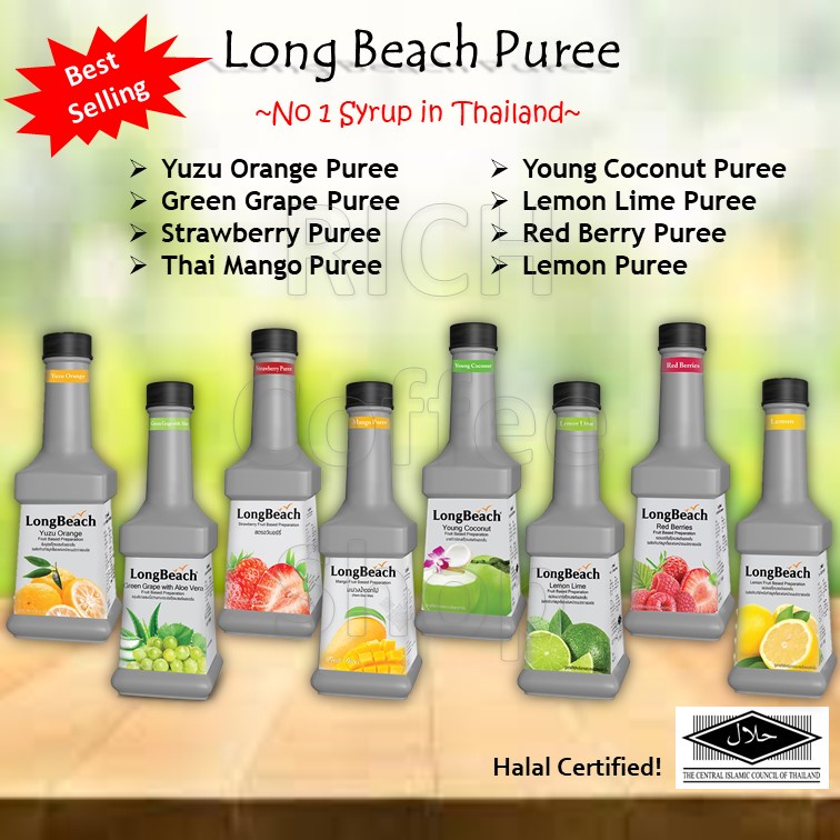 PUREE Fruity No.1 Thailand Long Beach 900ml Halal Yuzu Orange Green ...