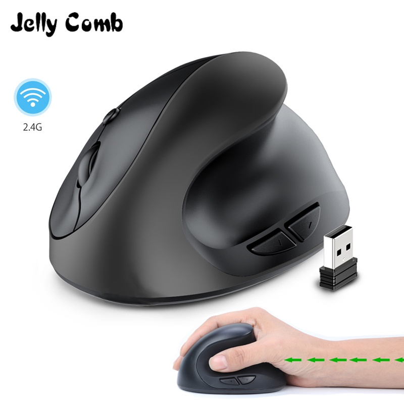 Jomaa Vertical Wireless Mouse 2.4G Rechargeable Ergonomic Mice For PC ...