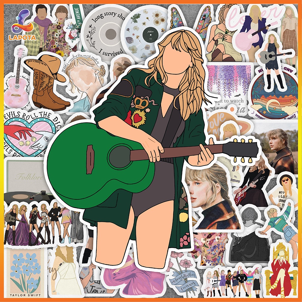 Set of 50 waterproof Taylor Swift stickers, singer Taylor Swift ...