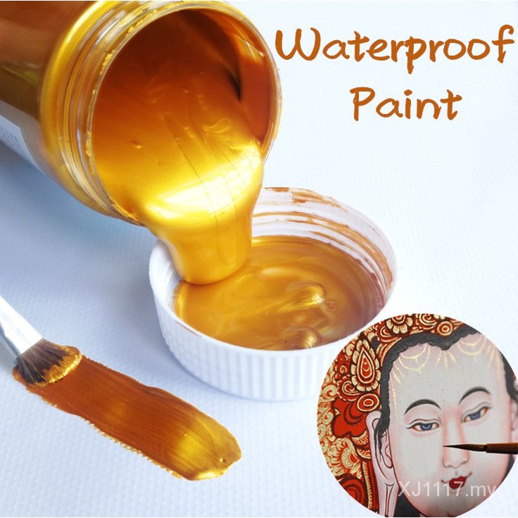 Waterproof Paint 60ml 100ml Gold Paint Metallic Acrylic Painting DIY ...