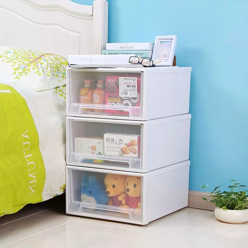 【PLAYFUL】Transparent Drawer Storage Boxes Creative Foldable Combination ...