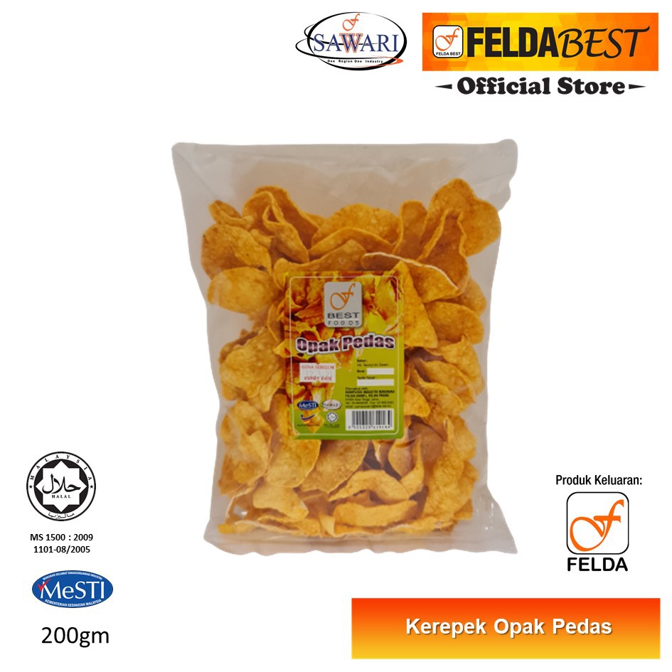 FELDA BEST Kerepek Opak Pedas 200 gm | Shopee Malaysia