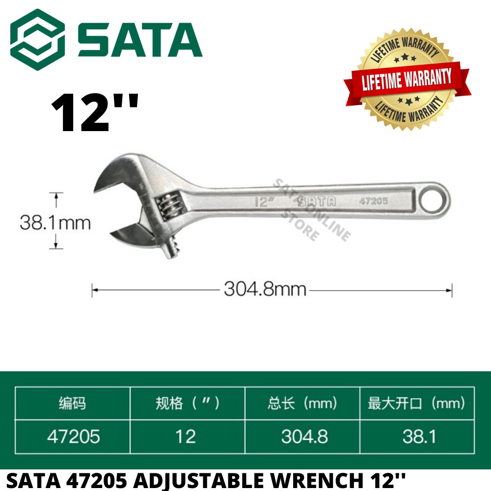 SATA ADJUSTABLE WRENCH / SPANNAR / ADJUSTABLE SPANNER / SATA HAND TOOLS ...