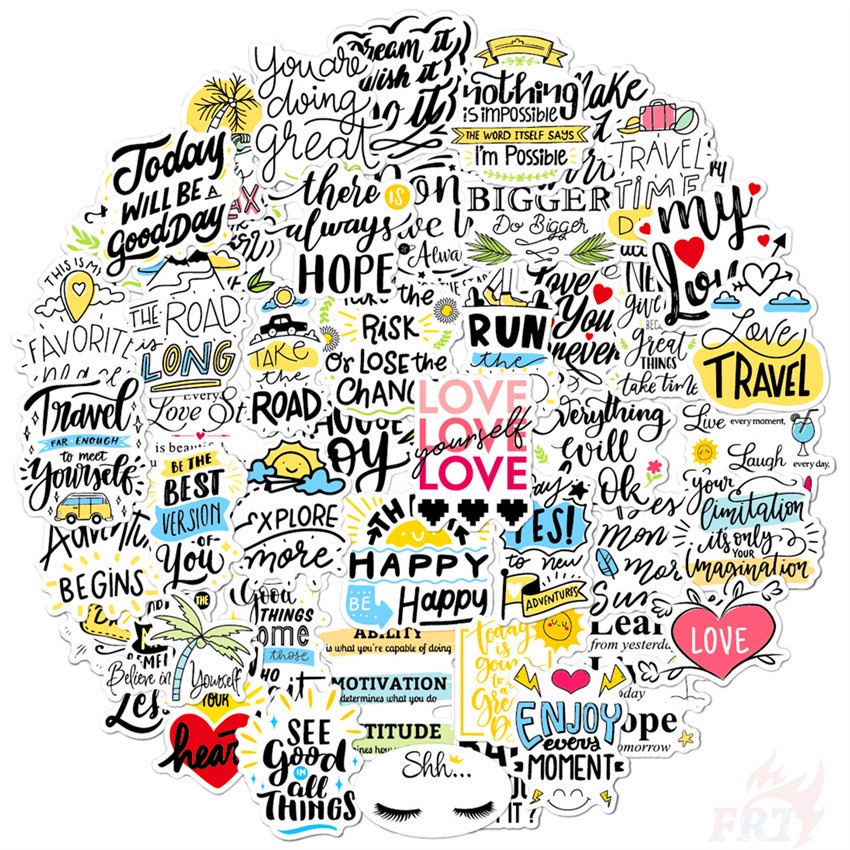 50Pcs/Set Classical Healing English Words Series 04 Encouraging Words ...