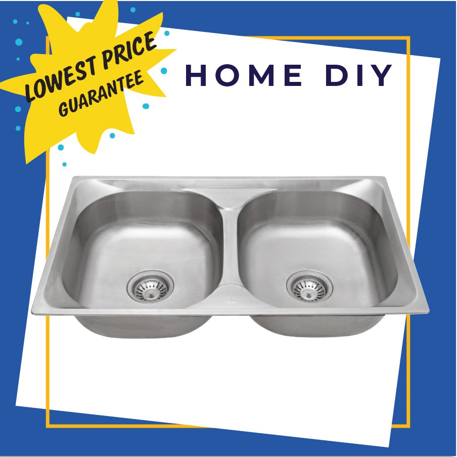 *READY STOCK* ISANO Stainless Steel Double Bowl Sink E110 | Shopee Malaysia