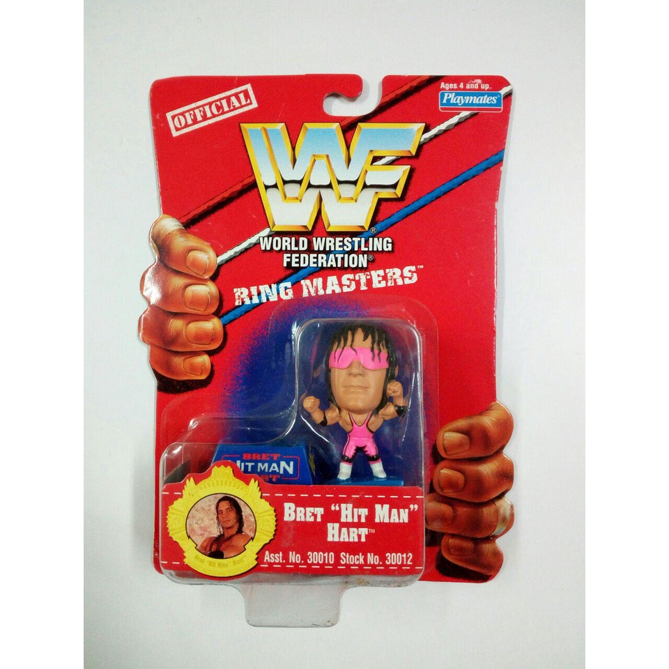 WWF Bret 'Hit Man' Hart Ring Masters 1997 Playmates WWE Mini Figure ...