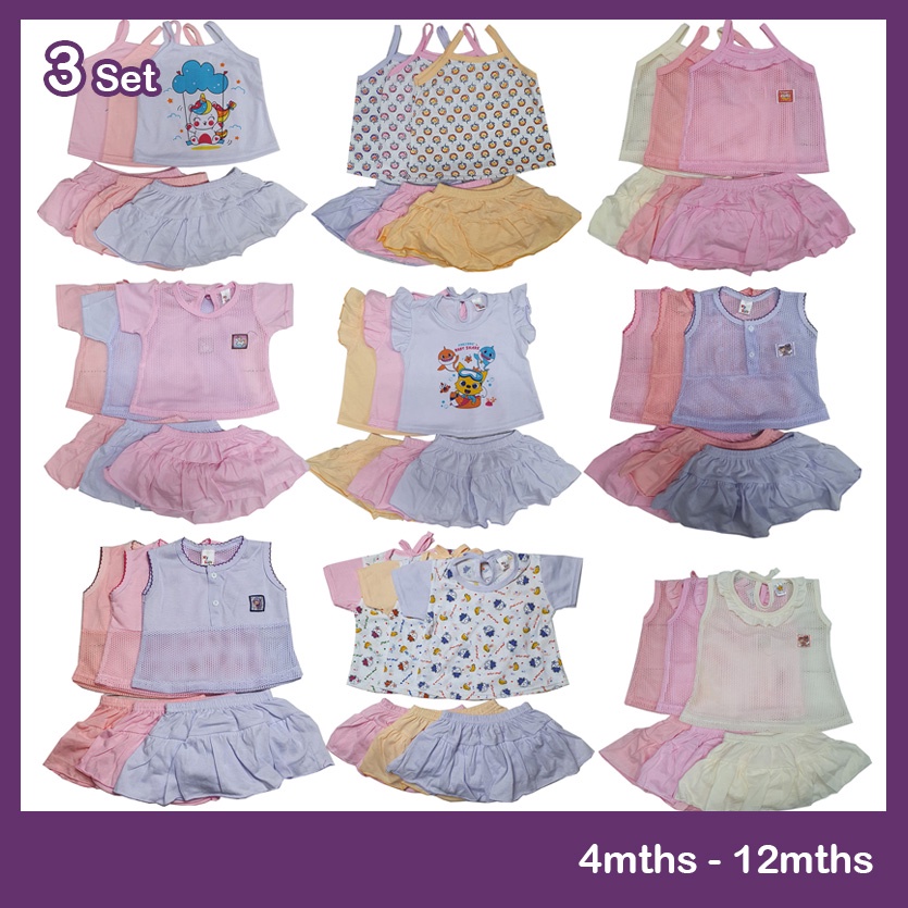 [COMBO HEBAT] 6pcs Baby Girl Clothing Baju Bayi Perempuan 3 -12m [ 3 ...