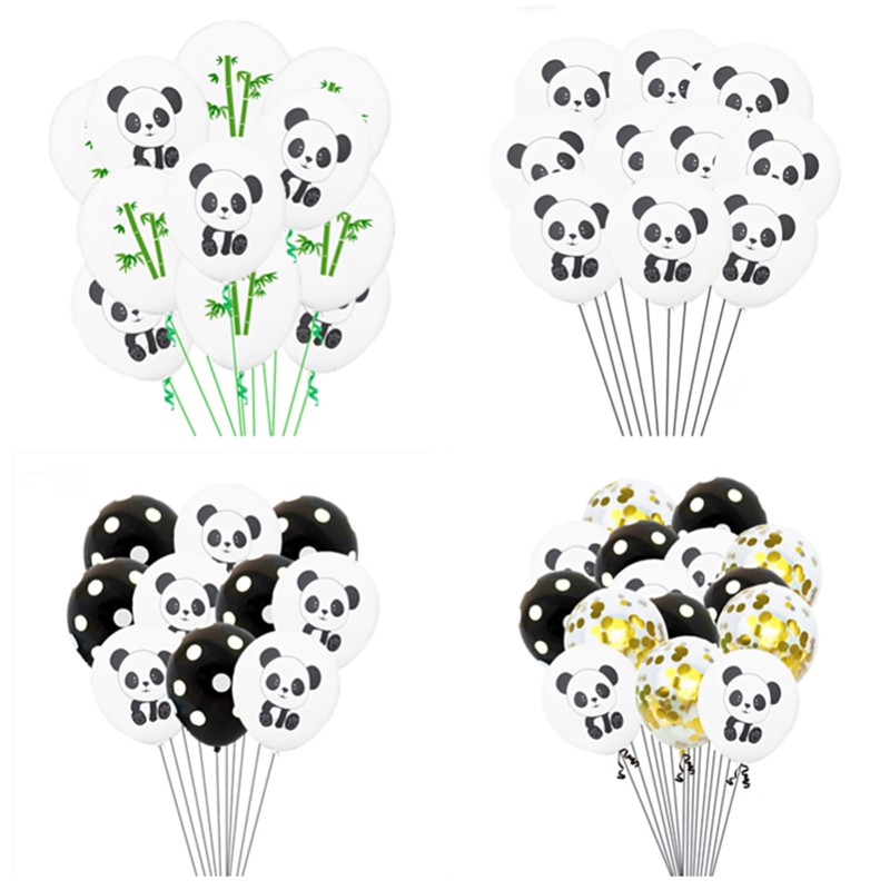 10pcs 12inch cartoon panda Latex balloons birthday party decorations ...