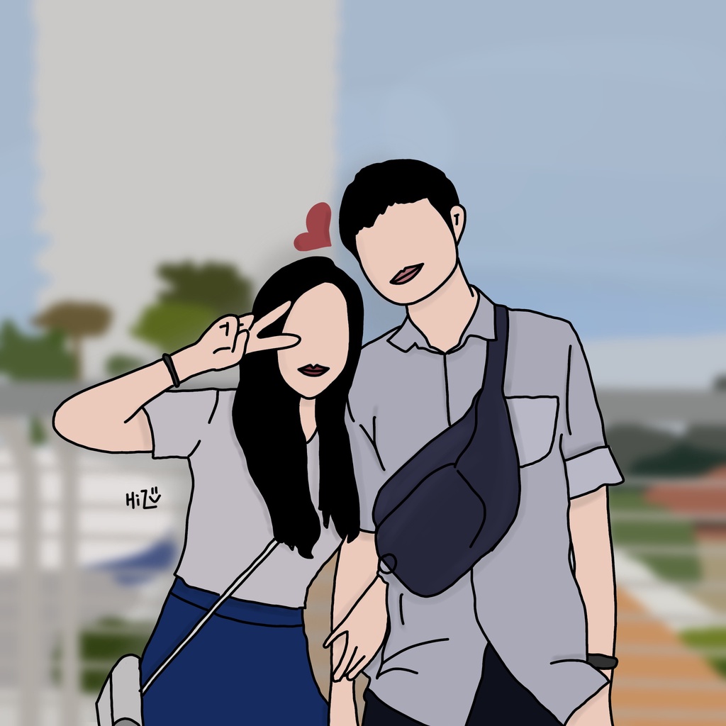 portrait drawing | faceless illustration | customize digital drawing ...