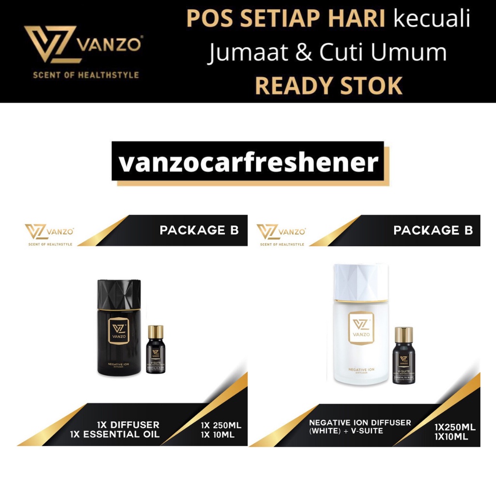 VANZO Package B Negative Ion Aroma Diffuser Essential Oil 🔥 READY STOCK ...