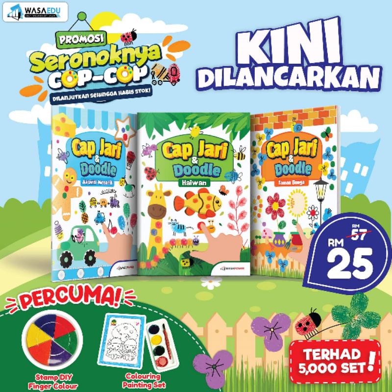 Buku Aktiviti- Cap Jari & Doodle (wasaedu) | Shopee Malaysia