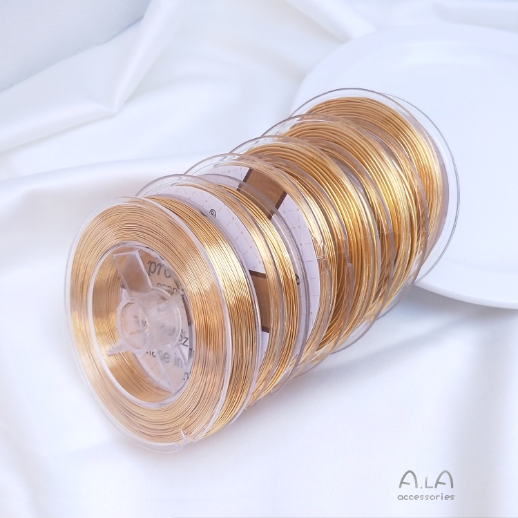 diy゜14K gold 〔 1 Roll 〕°Semi-hard Wire Large Roll Color-Preserving Copper Wire Thread 14k Gold ...