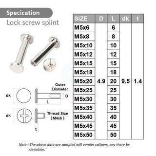 Lock Screw Splint Female Screws Pair of Nut butt bolt Cross combination ...