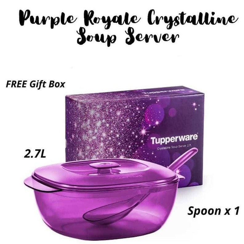 Tupperware Purple Royale Crystalline Soup Server 2.5L (1 pc) | Shopee ...