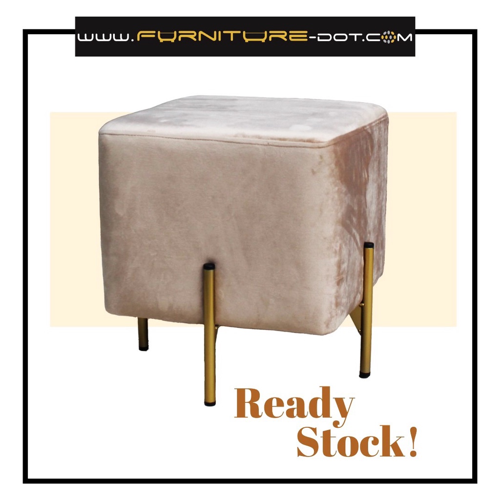Velvet Cube Ottoman / Modern Square Footstool / Cute Shoe Stool ...