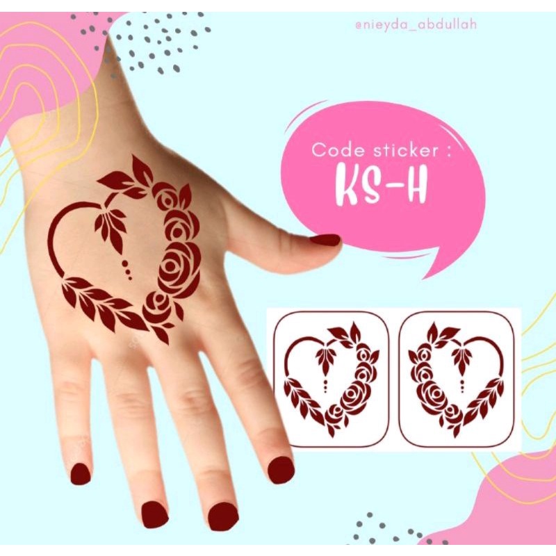 Sticker Inai Tangan Budak Corak Cute Design Terkini Stiker Henna ...