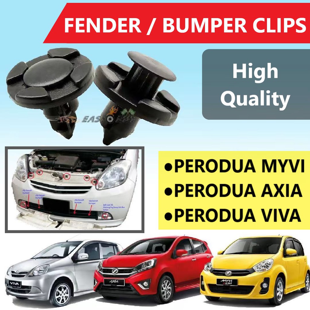 Perodua Myvi/Viva/Axia Fender Under Shield Clips car rivet bumper ...