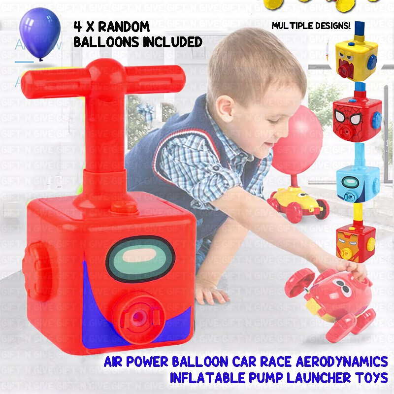 Air Power Balloon Car Race Aerodynamics Inflatable Pump Launcher Toys ...