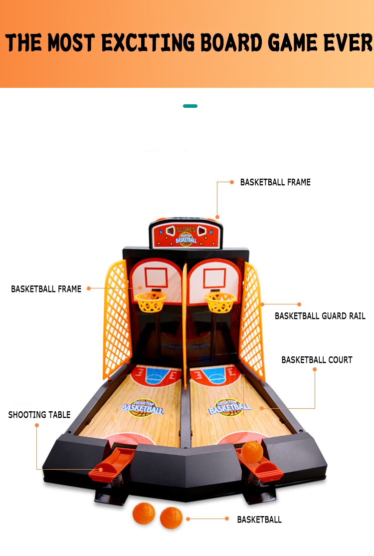 Mini Basketball 2 Players Funny Child Family Table Game Classic Arcade ...