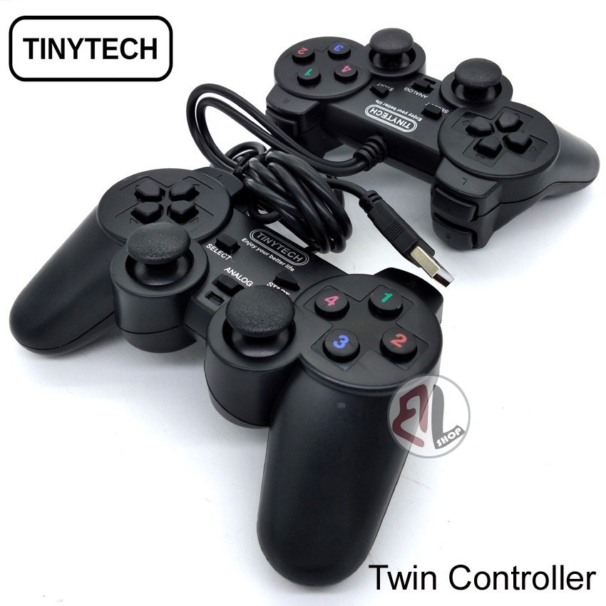 Official TinyTech GP-TS706 Double Shock Sigle / Twin USB Controller For Laptop / PC | Shopee ...
