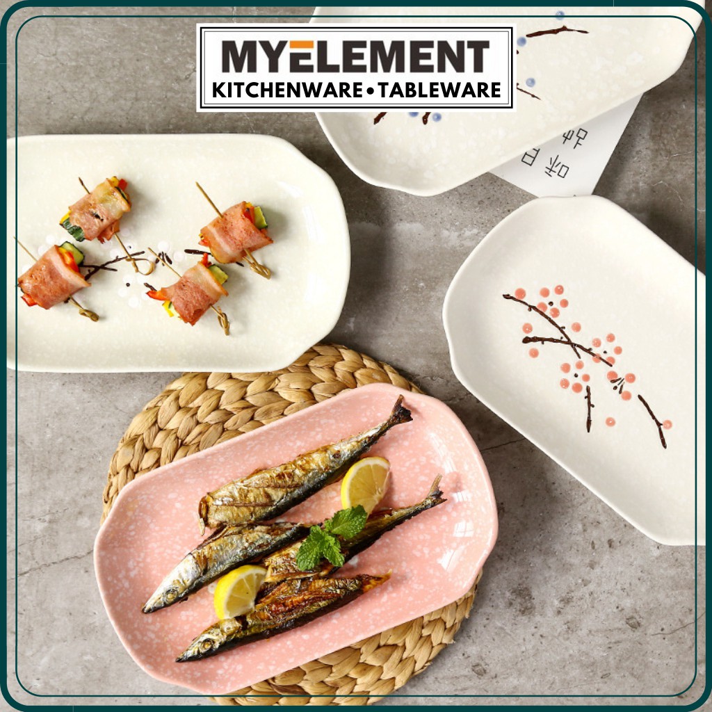 Myelement Rectangle Dinner Plates , Japanese Glazed Ceramic Plate ...