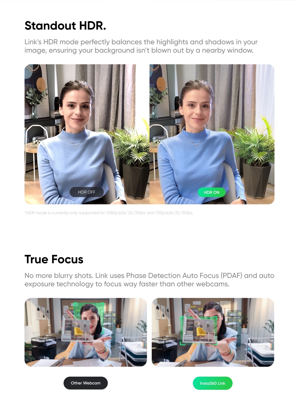 Insta360 Link Webcam AI Tracking Gesture Control with Noise-Canceling ...