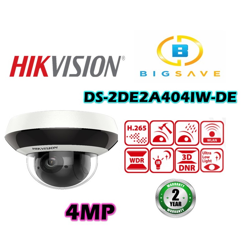 HIKVISION 4MP DS-2DE2A404IW-DE3(S6) 4X ZOOM IR MINI PT DOME NETWORK ...