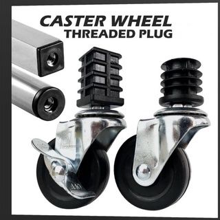 ADJUSTABLE PLASTIC THREADED M8 SIZE FURNITURE CASTOR WHEEL ROLLER ...