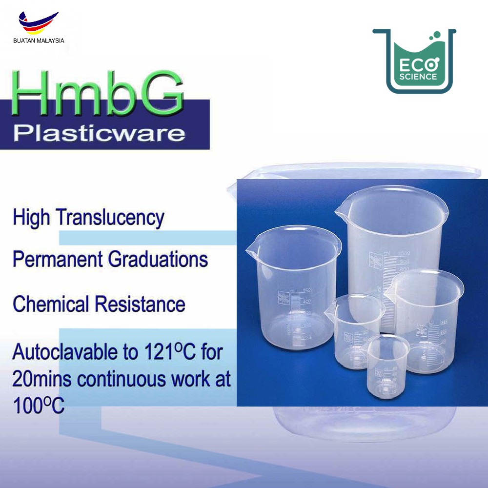 Plastic Beaker, HmbG (50 - 2000 ml) Acid Resistance, PREMIUM Grade ...