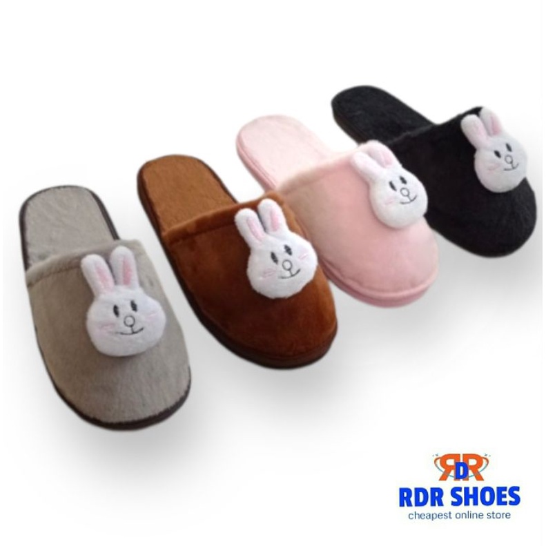 Korean Fur Slippers (rabbit Slippers) | Shopee Malaysia