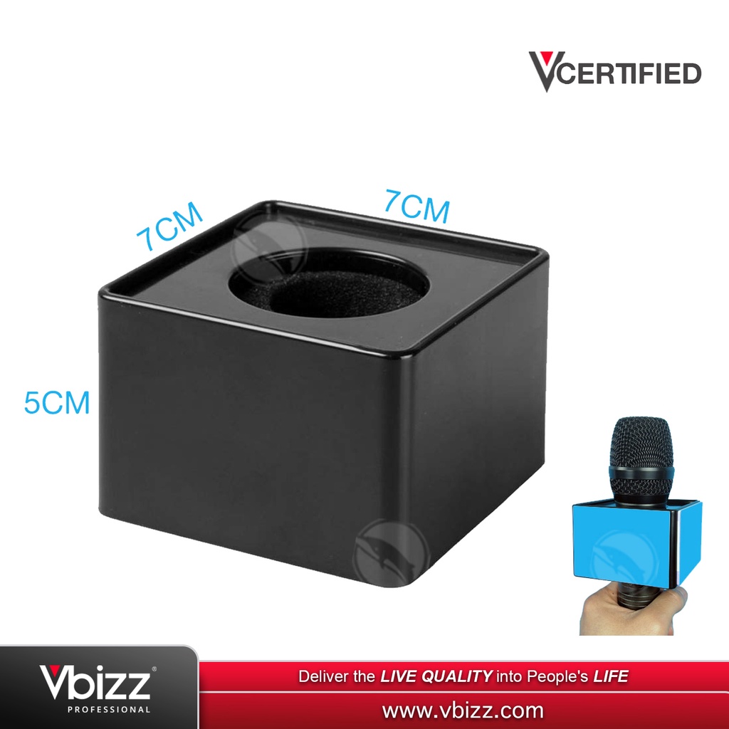 MIC FLAG SQUARE BOX Microphone Mic Flag Station for Interview - Black ...