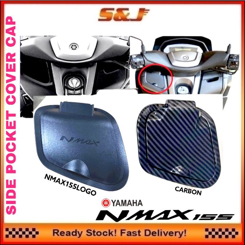 YAMAHA NMAX 155 V2 TOOL BOX COVER SIDE POCKET COVER CARBON NMAX155 LOGO ...
