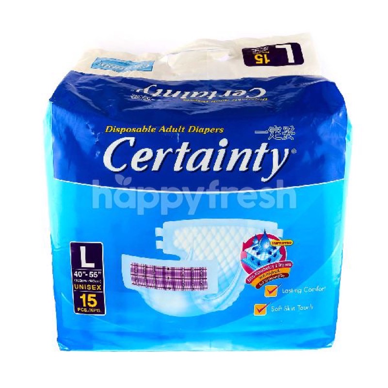 Certainty Disposable Adult Diapers Size L (15 Pieces) | Shopee Malaysia
