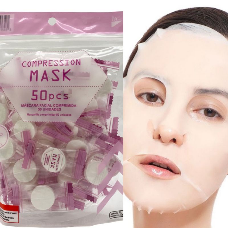 50pcs Compression Paper Sheet Mask Disposable DIY Facial Mask Daiso ...