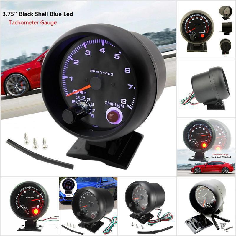 SKMY 3.75'' Universal Car Tachometer Tacho Gauge Meter LED Shift Light ...