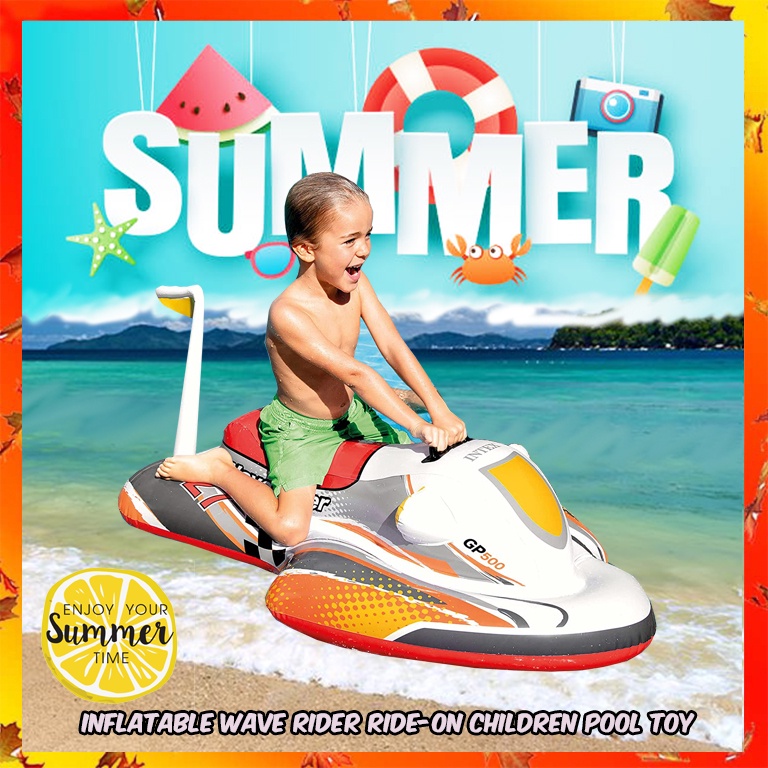 INTEX 57520 (NP22) Inflatable Wave Rider Ride-on Children Pool Toy With ...