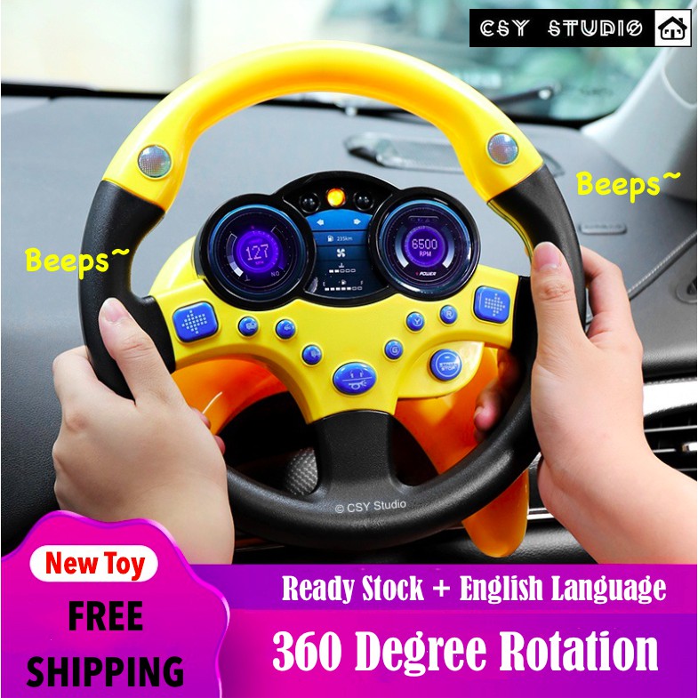 English Version Steering Wheel Toy Driving Simulator Stereng Mainan ...