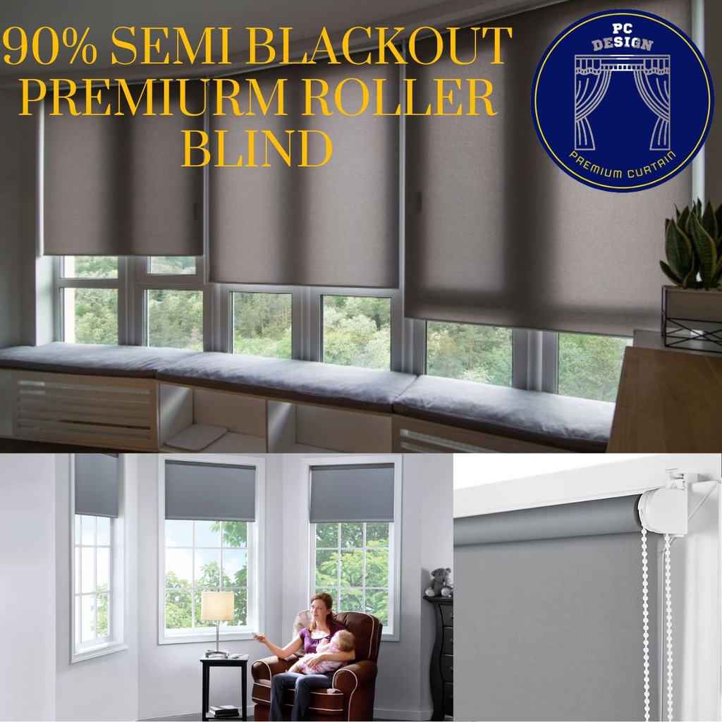 [READY STOCK]- 90% SEMI Blackout - Premium Roller Blind / Blackout ...