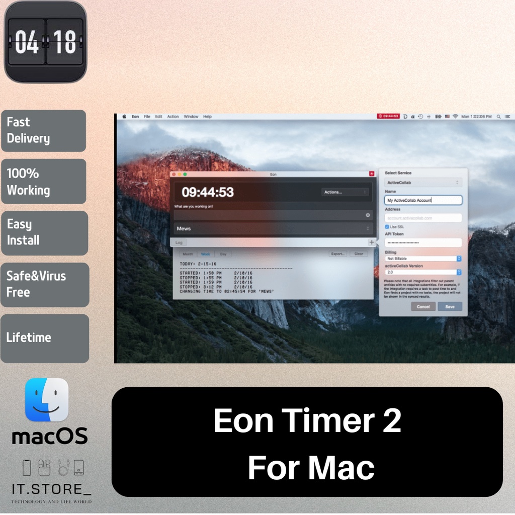 Eon Timer 2 Lifetime for Intel and M1 Chip Apple Silicone MacOs/Macbook/Mac Software Full ...