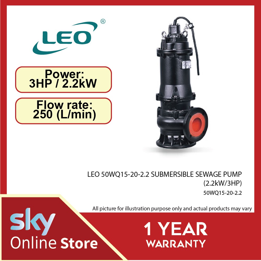 LEO 50WQ15-20-2.2 SUBMERSIBLE SEWAGE PUMP (2.2kW/3HP) | Shopee Malaysia