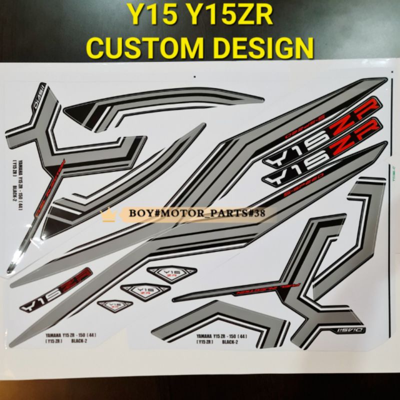 YAMAHA Y15 Y15ZR CUSTOM DESIGN ( 44 ) BODY STICKER NEW MODEL ( READY ...