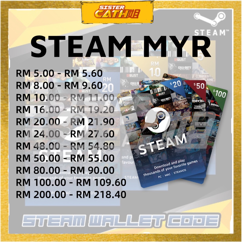 Steam Wallet Code MYR (LEGIT, INSTANT CODE) - MEDIUM BUNDLE | Shopee Malaysia